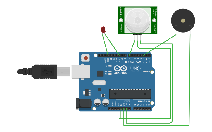 Circuit design CCTV camera - Tinkercad