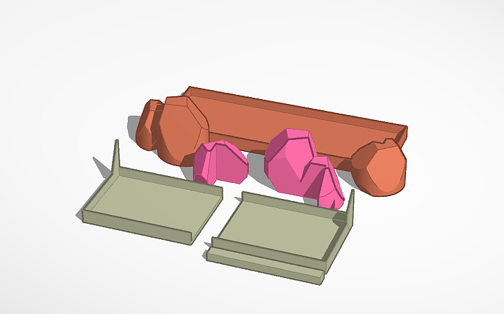 3D design nintendo switch oled dock, rocks - Tinkercad
