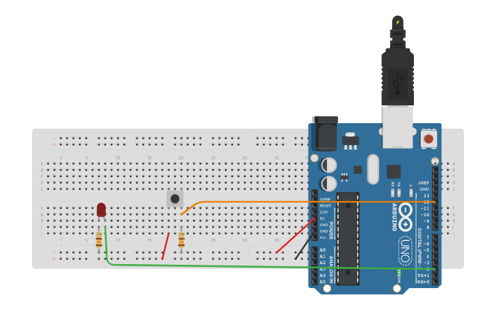 Circuit design boton - Tinkercad