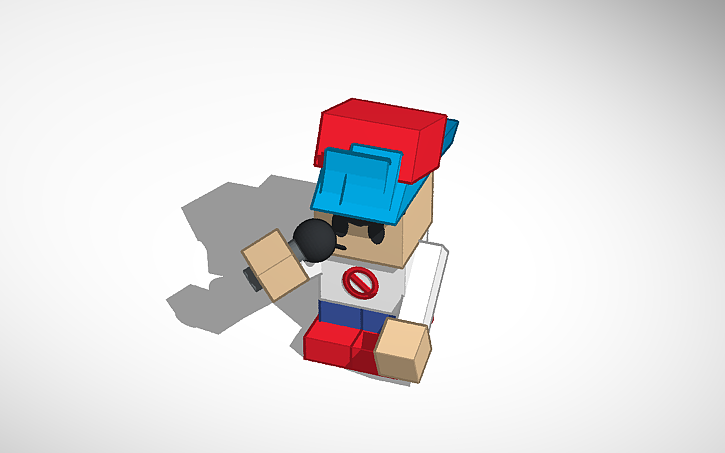 3D design FNF Boyfriend but cubed cuz i am not great at round FNF ...