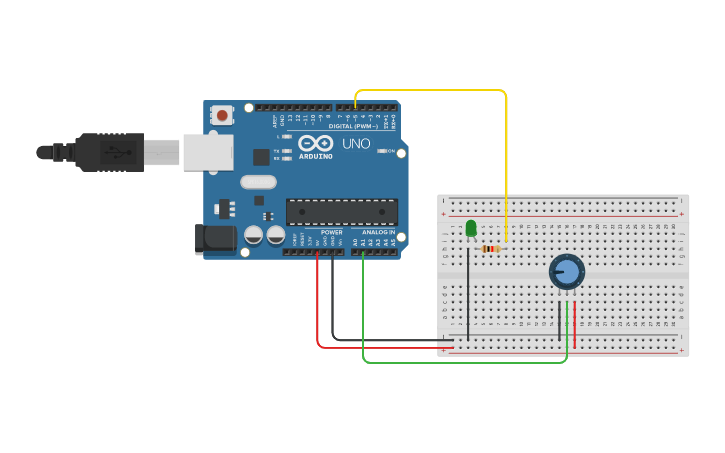 Circuit design IOT LAB EXP1 _ LED TO ON/OFF | Tinkercad