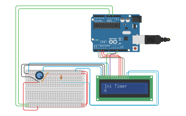 Circuit design LCD Timer - Tinkercad