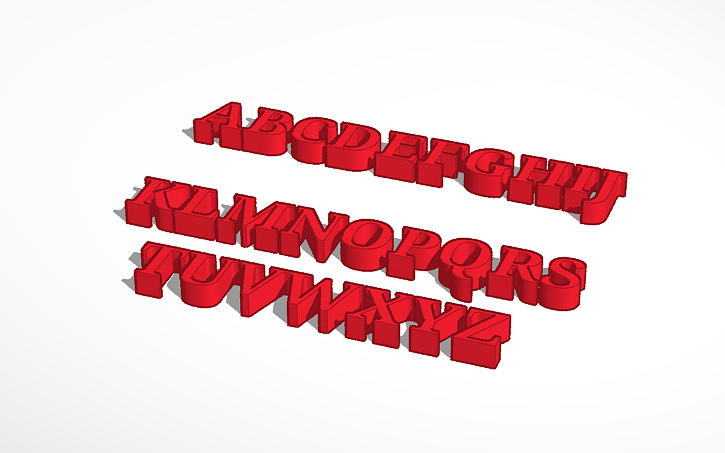 3D design 3D Alphabet - Tinkercad