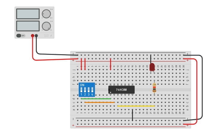Circuit design NAND Gate | Tinkercad