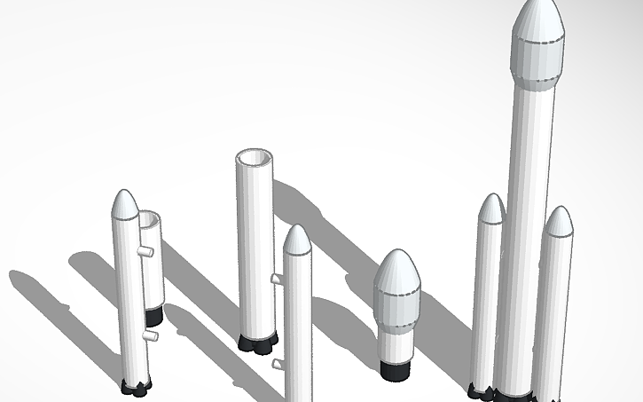 3D design Falcon Heavy (printable!!) | Tinkercad