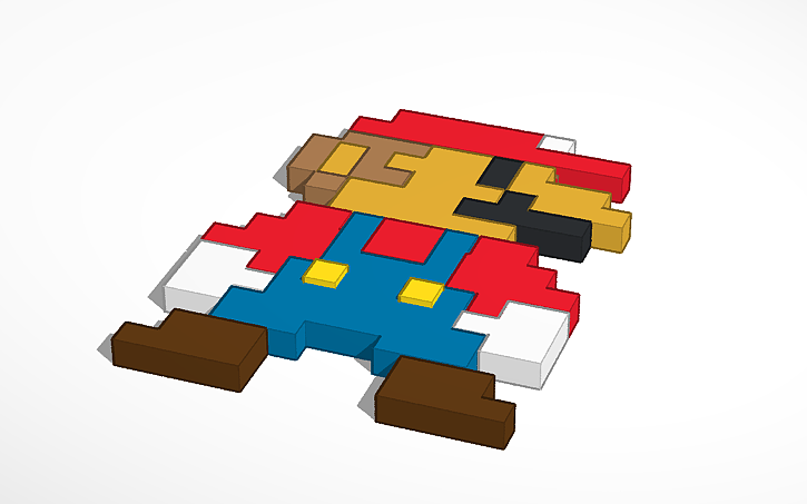 3D design 8-bit modern mario | Tinkercad