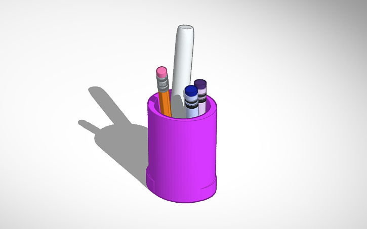 3D design pencil holder - Tinkercad