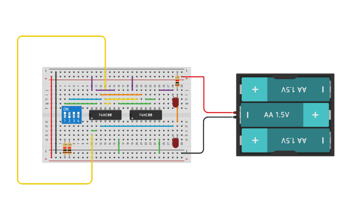 Circuit Design Half Adder Tinkercad