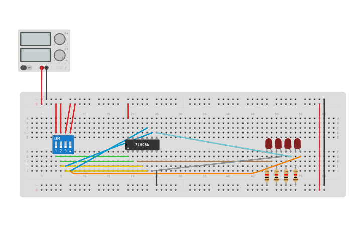 Circuit Design Binary To Gray Tinkercad