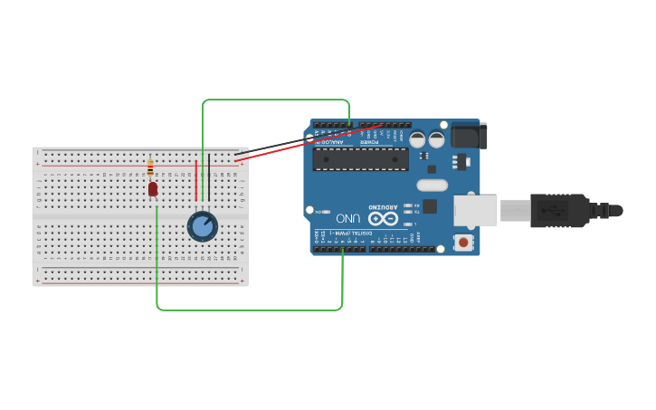 Circuit Design Potentiometer To Control Led Intensity Tinkercad