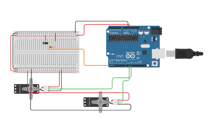 Circuit design Useless machine - Tinkercad