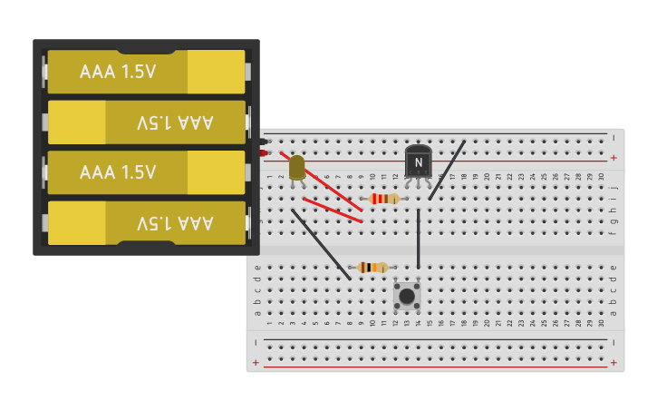 Circuit Design Transistor Con Pulsador Tinkercad