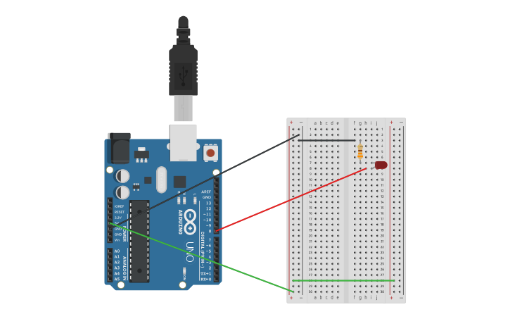 Circuit design Led intermitente - Tinkercad