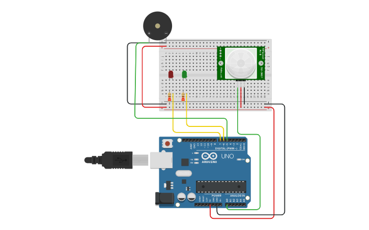Circuit design ALARMA - Tinkercad