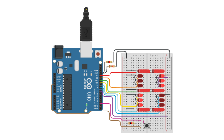 Circuit design Ejercicio 2. Mostrar 2 números - Tinkercad