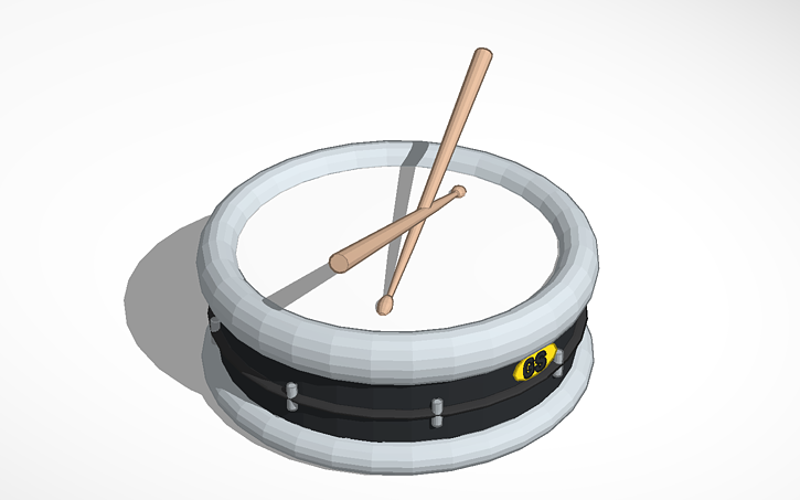 3D design Snare Drum & Drumsticks - Tinkercad