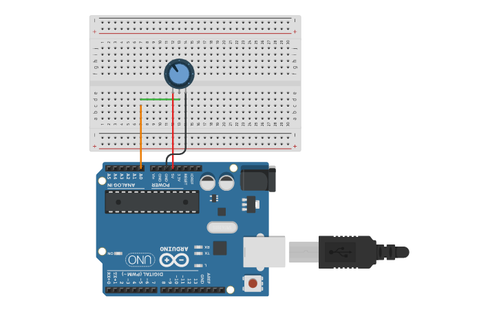 Circuit design Voltmetro digitale con Arduino | Tinkercad