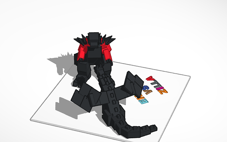 3D design Ender vs. Godzilla - Tinkercad
