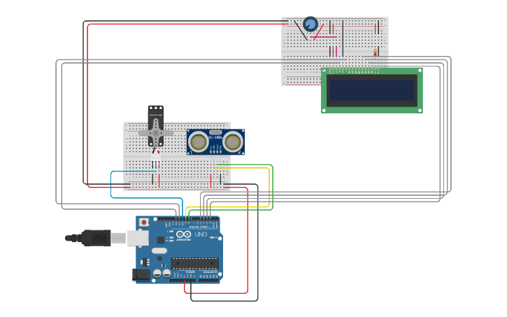 Circuit design Automatic door - Tinkercad