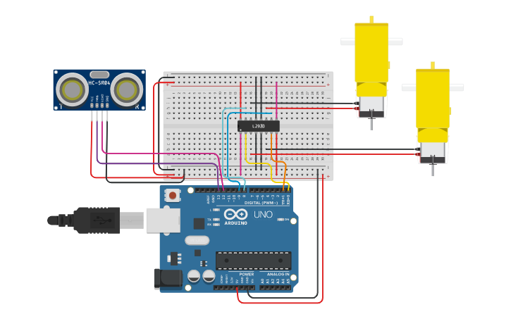 Circuit design Reto L293D | Tinkercad