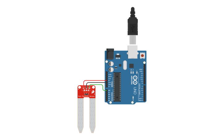Circuit Design Sensor De Humedad Tinkercad