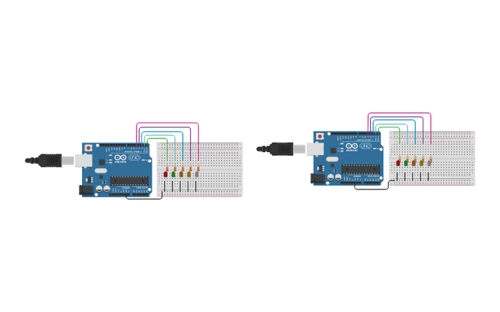 Circuit design Circuito 3 - Desafios | Tinkercad