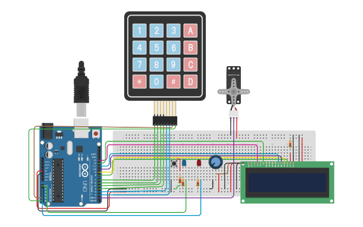 Circuit Design Cerradura Electronica Tinkercad