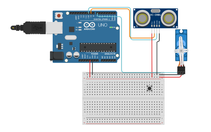 Circuit design Soap Dispenser with Sensor - Tinkercad