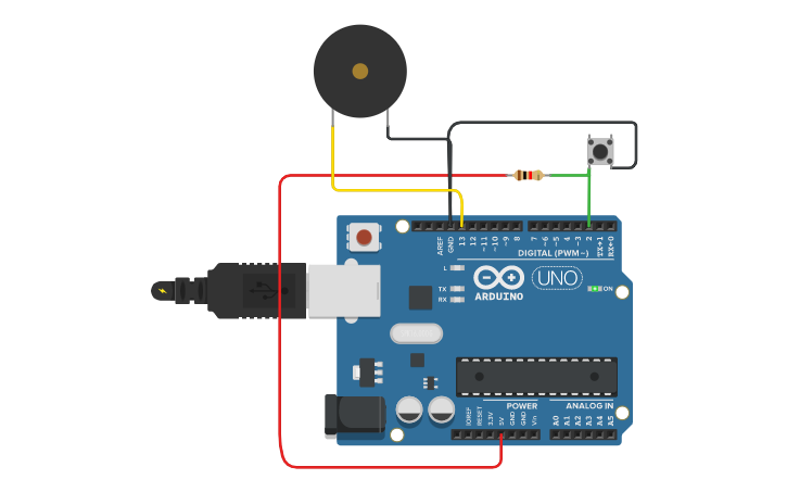 Circuit design Jamil Buzzer Design | Tinkercad