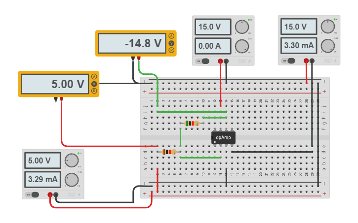 Circuit Design Inverting Amplifier Tinkercad