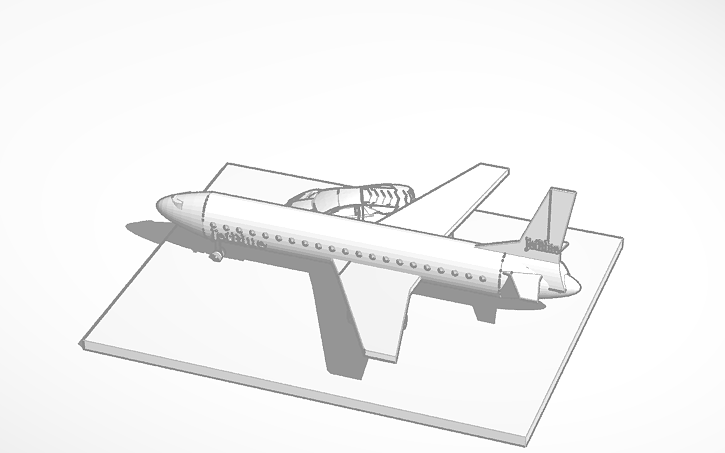 3D design Jetblue plane on runway - Tinkercad