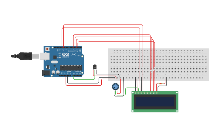 Circuit design LCD Display Temp sensor Sazzad - Tinkercad