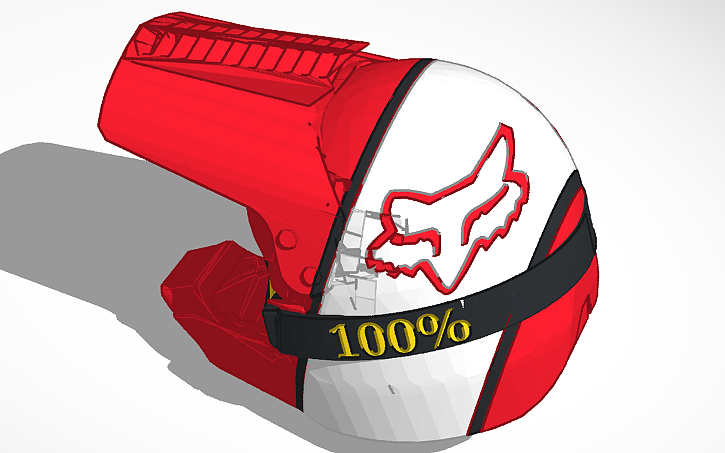 3D design FOX helmet with 100% googles - Tinkercad