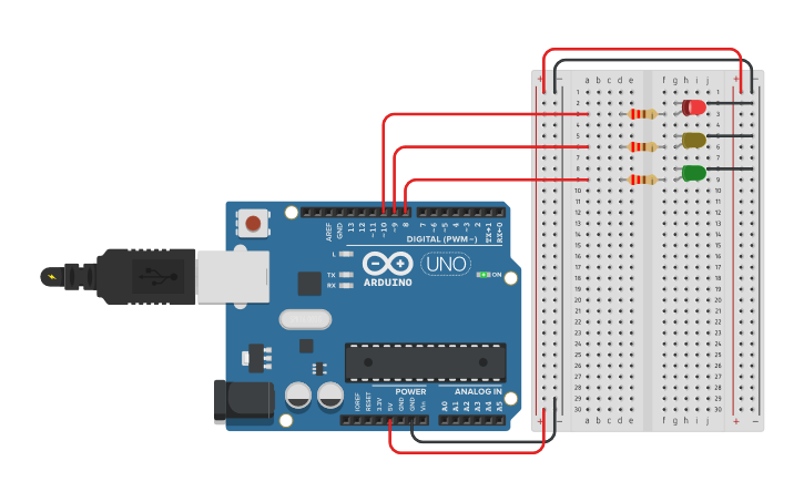 Circuit Design Project 3 Traffic Lights Tinkercad