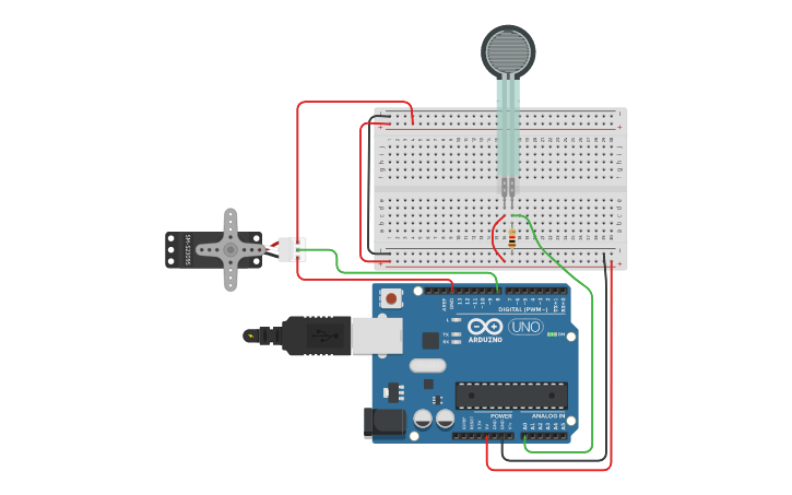 Circuit design Windshield wiper project - Tinkercad