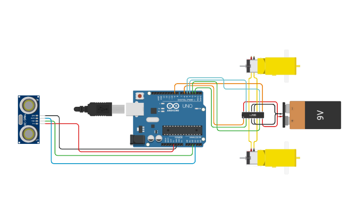 Circuit design ZUMO BOT JOEL - Tinkercad