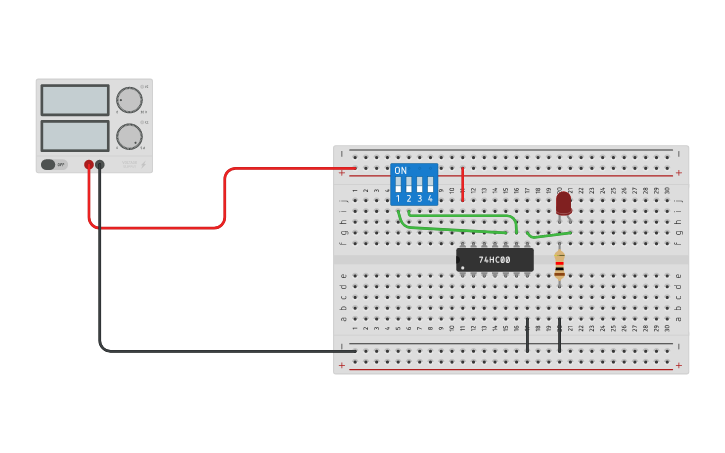 Circuit design NAND Gate - Tinkercad