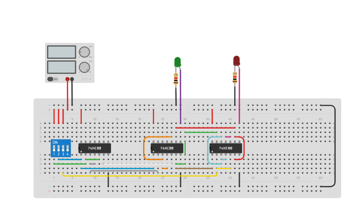Circuit design Full Subtractor Using NAND Gates - Tinkercad