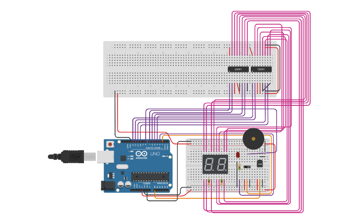 Circuit design Heater Temperature Display | Tinkercad