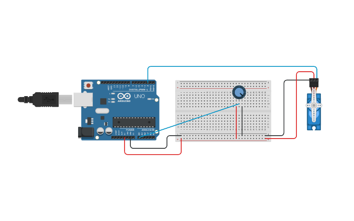 Circuit design SERVO - Tinkercad