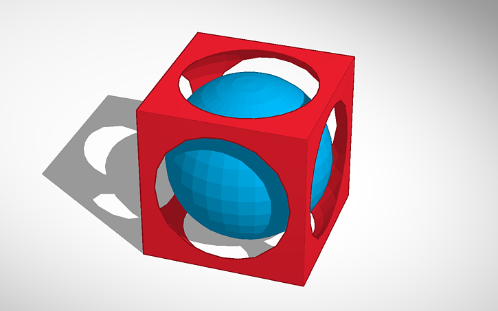 3D design 3D Ball Trapped in a Cube - Tinkercad