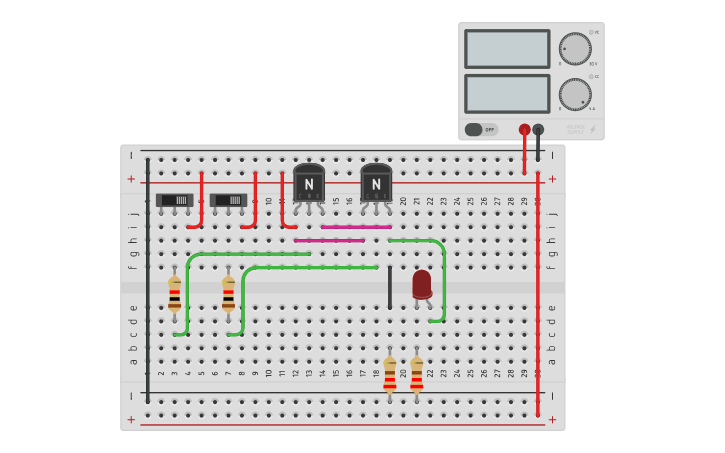 Circuit design Logic Gates(BJT) - OR Gate (By HsiAnG) - Tinkercad