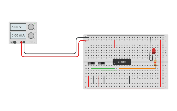 Circuit design Implement AND gate - Tinkercad
