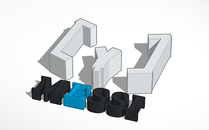 3D design MESSI logo - Tinkercad