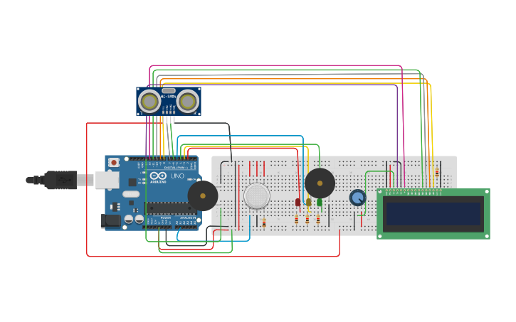 Circuit design Medidor De Distancia UTH-IOT - Tinkercad