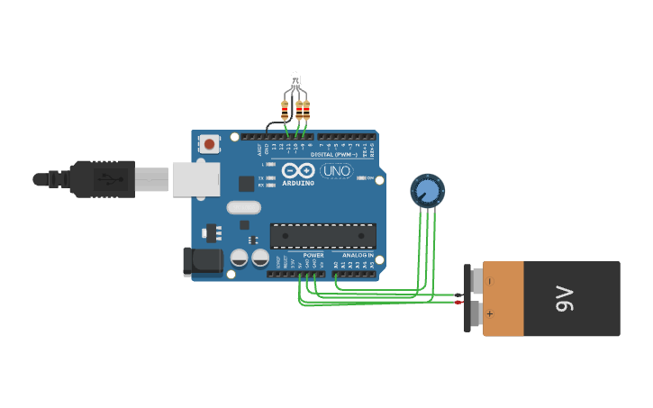 Circuit Design Potentiometer And Rgb Led Use In Controlling Color