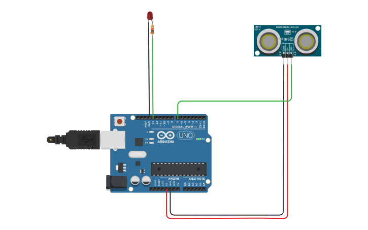 Circuit design 8698_ultrasonic_sensor - Tinkercad