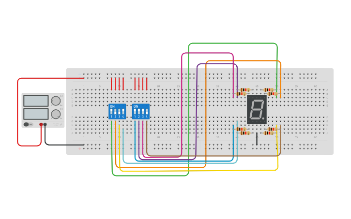 Circuit Design Siete Segmentos Tinkercad