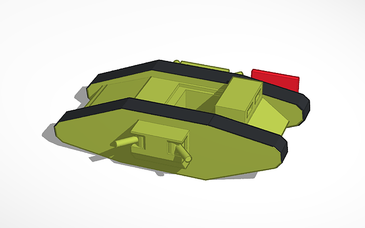 3D design WW1 British lego Tank - Tinkercad