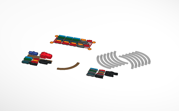 3D design Simple Railroad Set (1:700) - Tinkercad